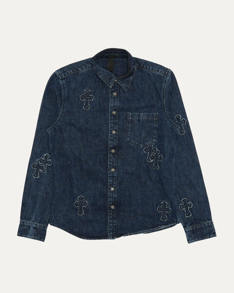 Chrome Hearts Denim Cross Patch Shirt – Justin Reed Chrome Hearts Denim Cross Patch Shirt – Justin Reed