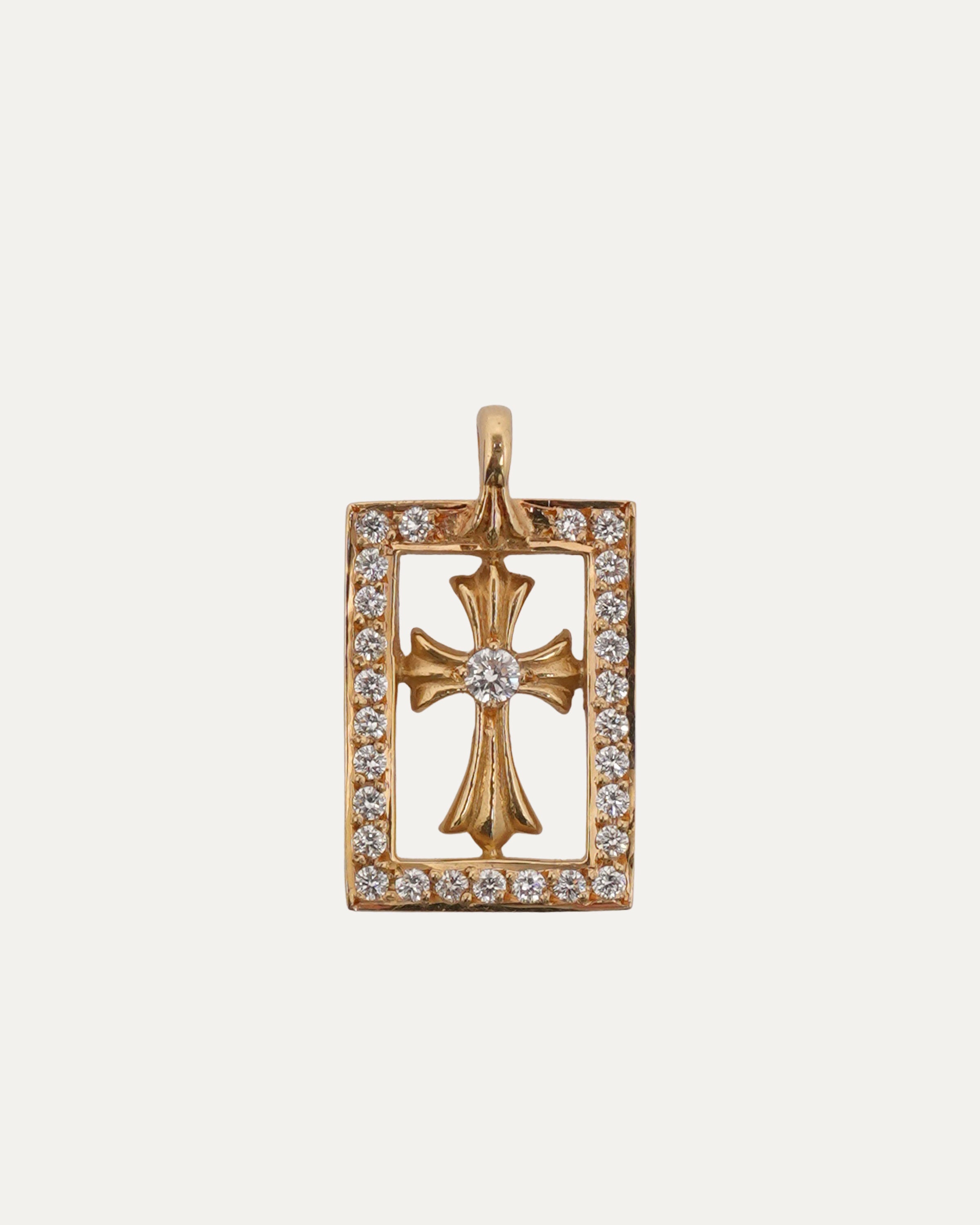 Chrome Hearts Gold Diamond Framed Baby Fat Pendant – Justin Reed