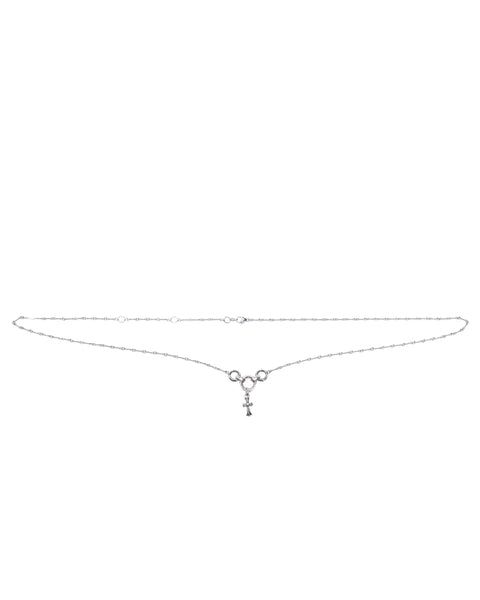 Chrome Hearts 18k White Gold Twist Belly Chain – Justin Reed Chrome Hearts 18k White Gold Twist Belly Chain – Justin Reed