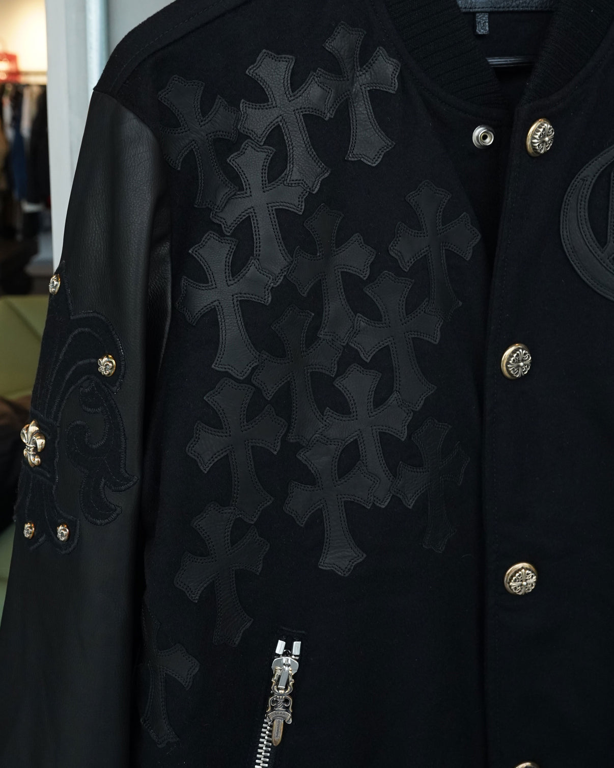 Chrome Hearts Cashmere Cross Patch Varsity Jacket – Justin Reed